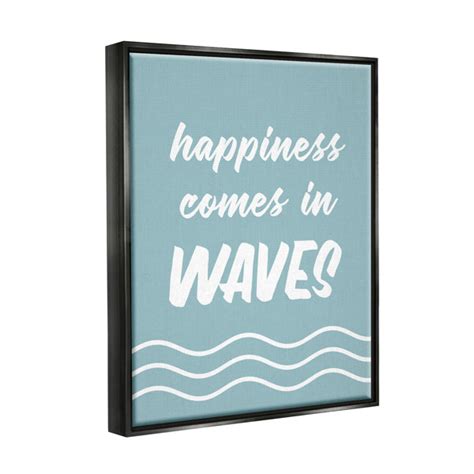 Stupell Industries Happiness Beach Water Waves Uplifting Cursive Phrase By Lettered And