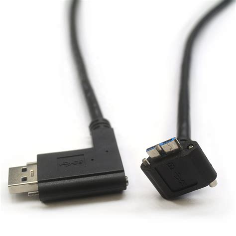 Usb 30 Angled Type A To Angled Micro B With Locking Screws Cable For