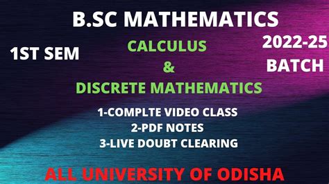 b sc mathematics 2022 25 batch 1st sem calculus discrete mathematics youtube