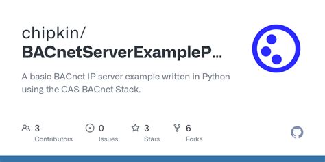 Github Chipkinbacnetserverexamplepython A Basic Bacnet Ip Server