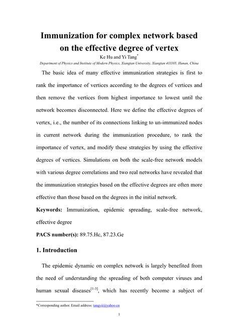 Immunization For Complex Network Based On The Effective Degree Of Docslib