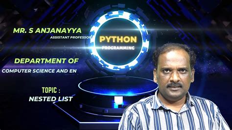 Nested List In Python By Mr S Anjanayya Youtube
