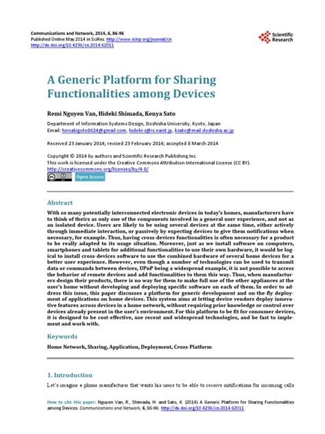 a generic platform for sharing functionalities among devices 2014 11p