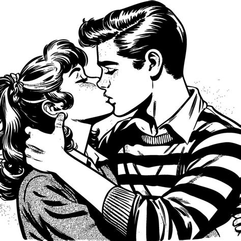1960s Retro Couples Kissing 47544541 Vector Art At Vecteezy