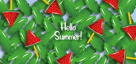 벡터 수박 일러스트 잎 여름 그린 나무 넝쿨 Png 일러스트 및 Psd 이미지 무료 다운로드 Pngtree