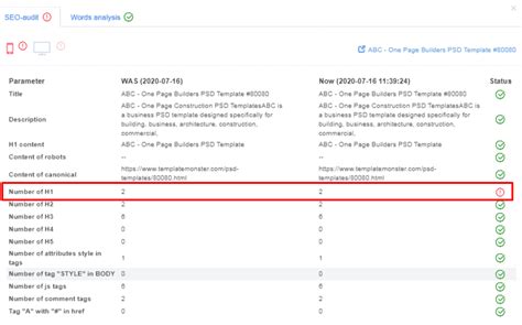 SEO Case TemplateMonster Examples Of An Automatic Search For SEO Errors