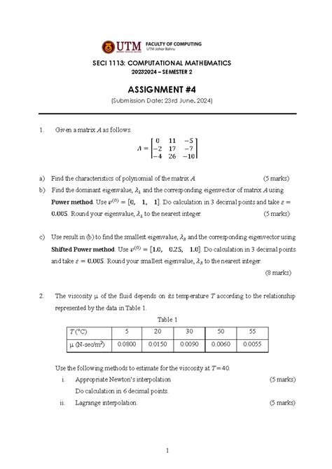 Seci1113 Cm 2324s2 Asg4 1 Seci 1113 Computational Mathematics
