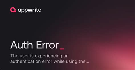 Auth Error Threads Appwrite