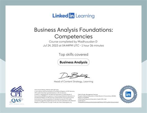 madhusudan d on linkedin certificate of completion