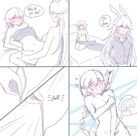 Rule 34 Black And White Blush Braided Hair Braided Twintails Fox Ears Fox Girl Funny Hand On