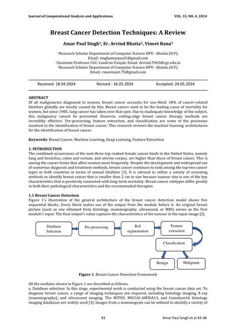 Pdf Breast Cancer Detection Techniques A Review