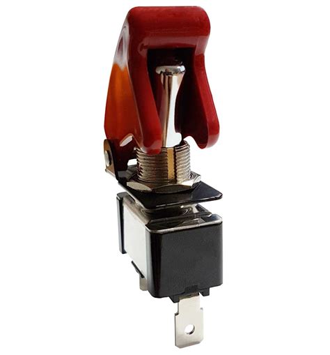 12v Dc Toggle Flip Switch With Inbuilt Led Red Cover