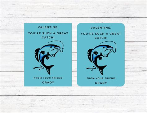 Fishing Valentines Day Card Fisherman Valentine Printable Valentine