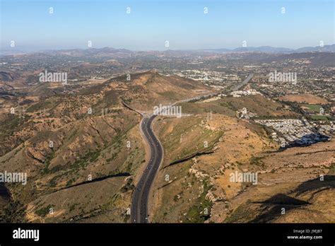 Aerial View Of The Ventura 101 Freeway Entering Newbury Park And