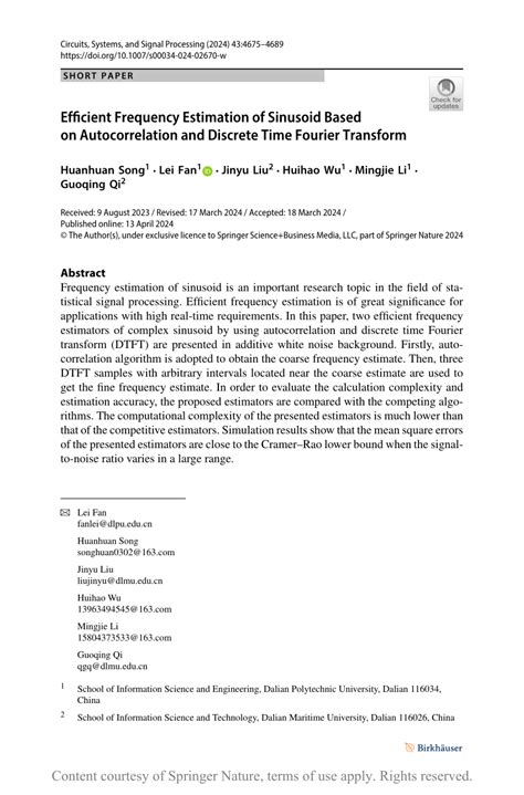 efficient frequency estimation of sinusoid based on autocorrelation and