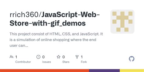 GitHub Rrich JavaScript Web Store With Gif Demos This Project Consist Of HTML CSS And