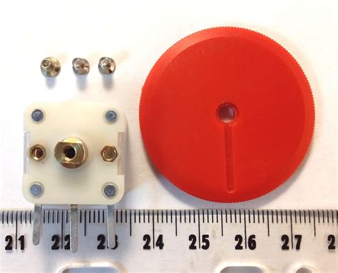 Variable Capacitor Dual Gang 60 140pf 200pf Total Large Red Thumbwheel