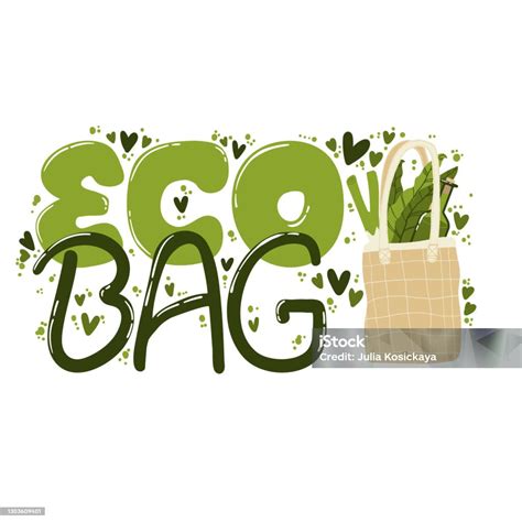에코 백 손으로 쓴 슬로건 제로 폐기물 라이프 스타일의 문자와 그림 구성 친환경 라이프스타일을 선택하기 위한 현대적인 타이포