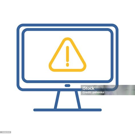 Computer Warning Icon Simple Digital System Error Stock Illustration Download Image Now