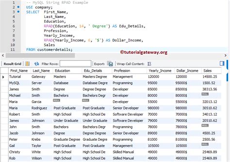 Mysql Rpad Function