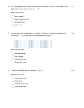 Waves Quiz PDF Printable By Hemlock Science Shop TPT