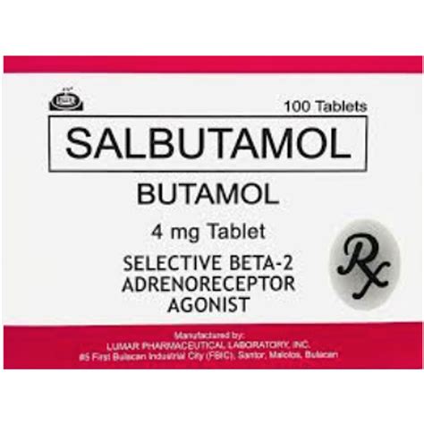 Salbutamol 4mg Tabs 100s Medipoint Pharmaceuticals Limited
