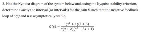 Plot The Nyquist Diagram Of The System Below And Chegg Com