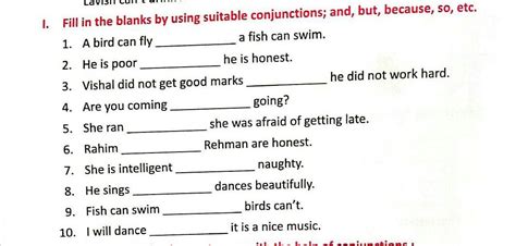 fill in the blank suitable conjunction