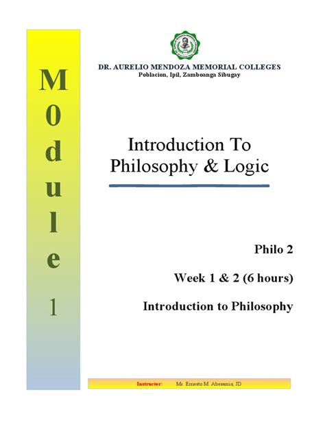 00001module 1 Philo 2 Pdf Logic Reason