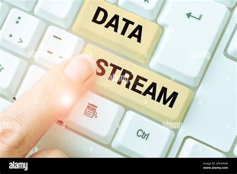 Conceptual Display Data Stream Business Showcase Sequence Of Digitally