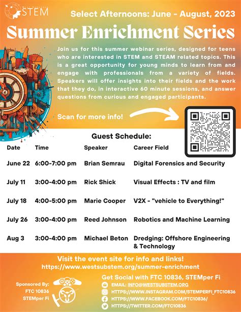 West Suburban Stem Summer Enrichment Series R Ftc