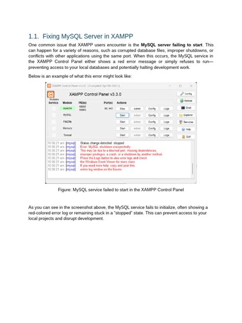 Fixing Not Working Sql In Xampp Pdf Computer File Directory