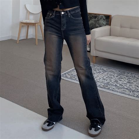 아워웨이브룸 브라운 브러쉬 세미 부츠컷pt