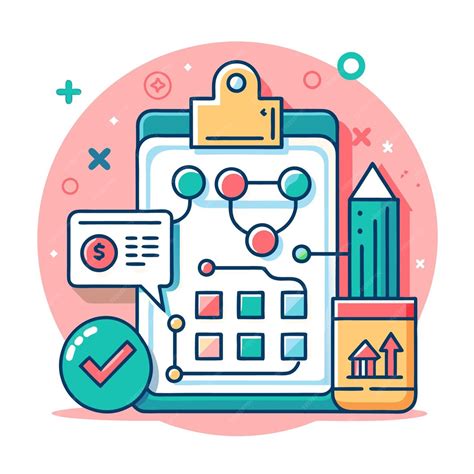 clipboard with checklist pencil flowchart and checkmark premium ai