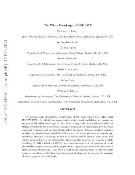 Pdf The White Dwarf Age Of Ngc 2477