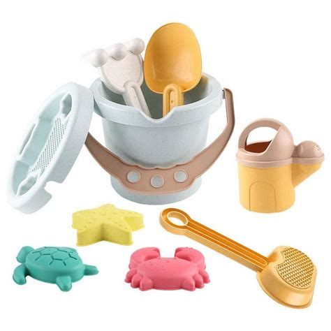 어린이용 여름 해변 장난감 세트 버킷 스페이드 삽 갈퀴 포함 해변 놀이 모래 물놀이 도구 9 개 수영장 및 물놀이