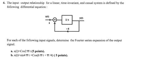 Solved 4 The Input Output Relationship For A Linear