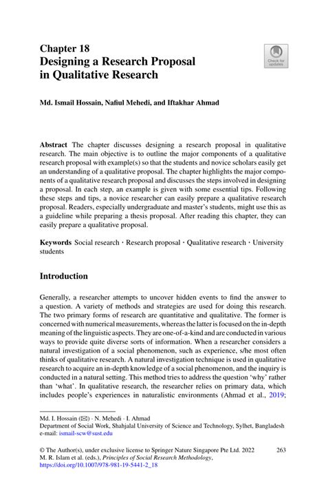 Pdf Designing A Research Proposal In Qualitative Research