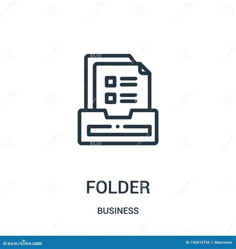 Folder Icon Vector From Business Collection Thin Line Folder Outline