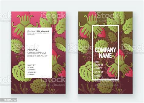 딸기 패턴 디자인 템플릿 제품 손으로 그린 레드 베리 귀여운 트렌디한 어두운 배경에 꽃이 만발한 녹지 덤불 그래픽 일러스트레이션 웨딩 초대장 포스터 카드 표지 제품 벡터 0