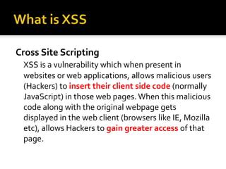 Cross Site Scripting XSS PPTX