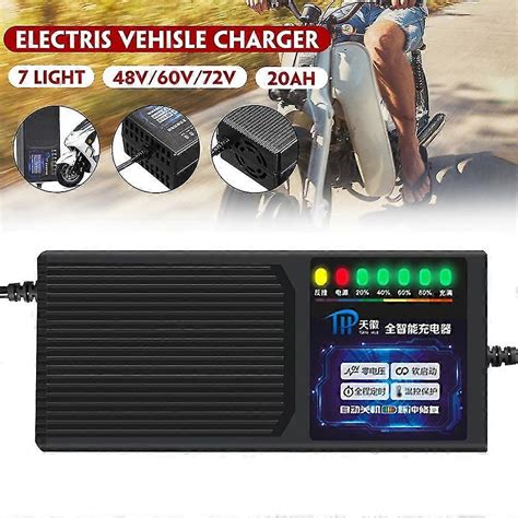 72v 20ah Electric Vehicle Charger With 7 Light Power Display Current