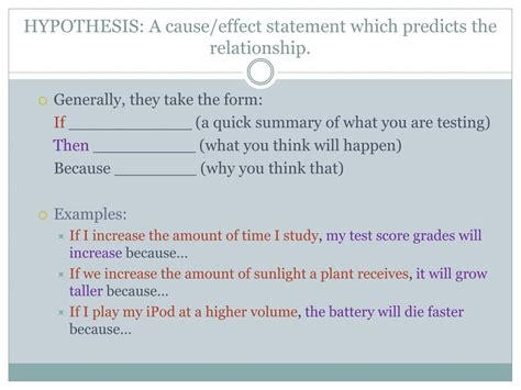 PPT Writing A Hypothesis PowerPoint Presentation Free Download ID