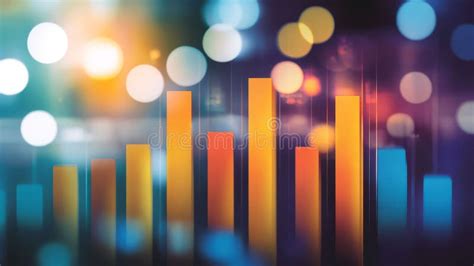 Colorful Abstract Data Visualization With Glowing Bars Representing Analytics And Growth Stock
