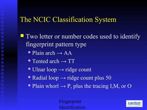 Fingerprint Classification Systems Henry And Ncic Ppt