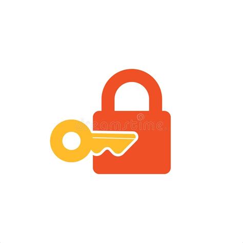 Lock With Key Icon Opening The Lock Stock Vector Illustration Isolated On White Background