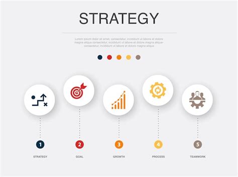 Premium Vector Strategy Goal Growth Process Teamwork Icons Infographic Design Template
