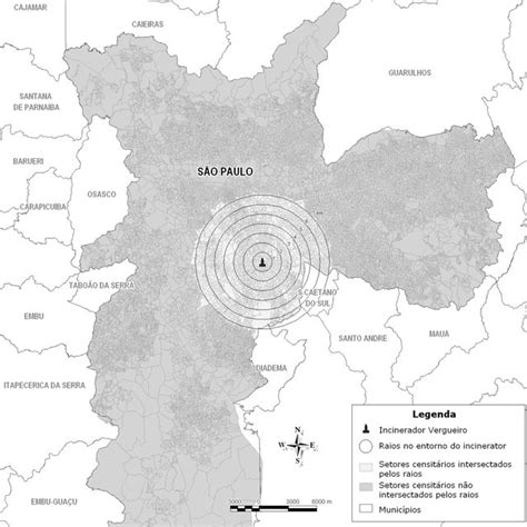 population and households in the concentric buffers bordering the