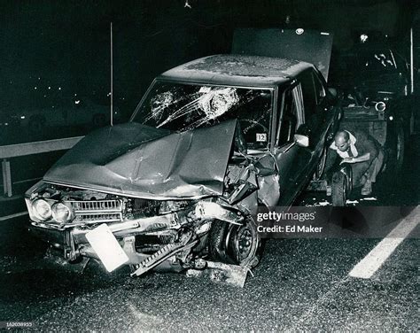 Oct 7 1976 Automobile Involved In Fatal Accident Is Hooked Up To Be