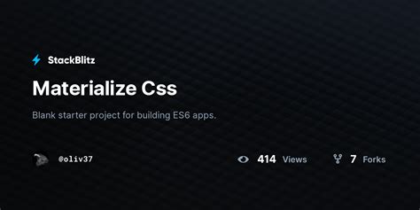 Materialize Css Stackblitz
